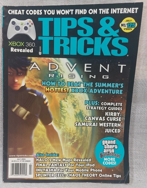 TIPS & TRICKS Video Game Magazine No 125 July 2005 Xbox Advent Rising ...