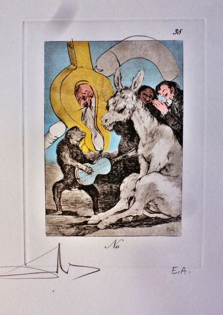 DALI*ENGRAVING*ORIGINAL*GOYA*SIGNEE*ART*MUSEUM*VINTAGE*CAPTAIN*NO*TODOS ...