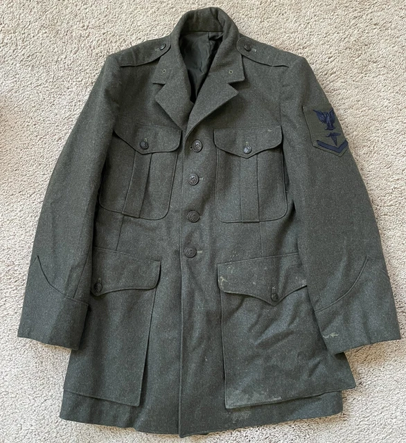 WWII KOREAN WAR US Navy Corpsman USMC green jacket 1944 named EUR 52,23 ...