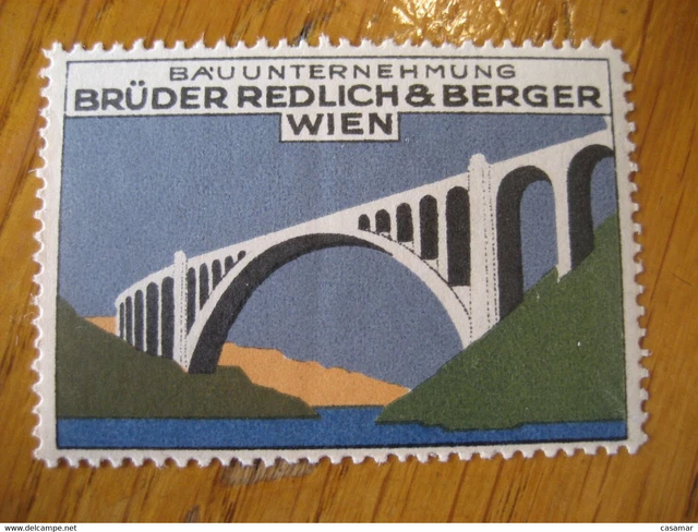 WIEN BRUDER REDLICH Berger Bridge Pont Poster Stamp Vignette AUSTRIA ...