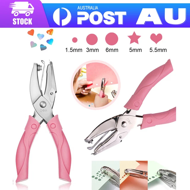 CIRCLE/HEART/STAR SHAPED METAL Hole Punch pliers Soft Grip Paper Hand ...