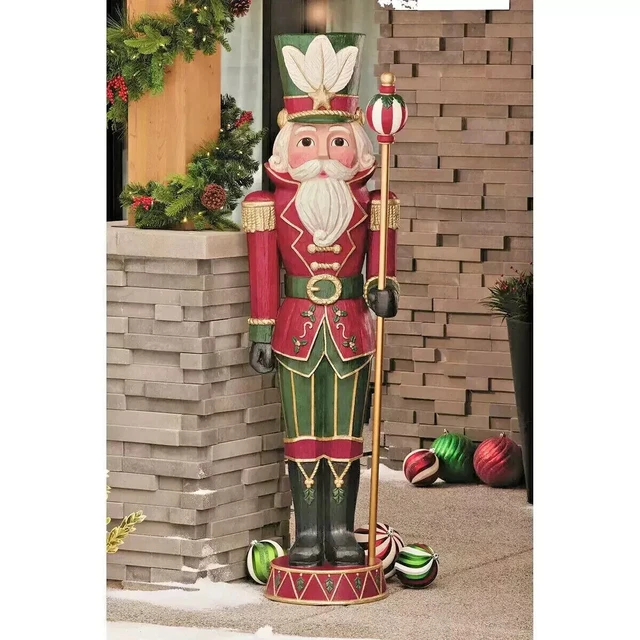 LARGE CHRISTMAS NUTCRACKER Soldier 6 Ft Tall Life Size Covered Outdoor ...