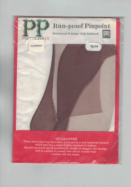 VINTAGE PRETTY POLLY Fully Fashioned Seamed Stockings Size 9.5 ...