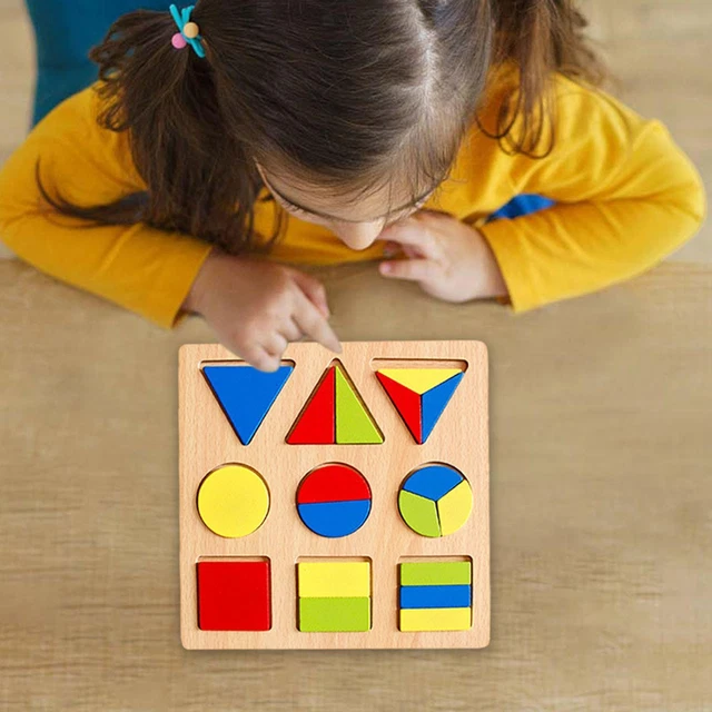 WOODEN SHAPE COLOR Sorting Toy Montessori for Preschool Motor Skills ...