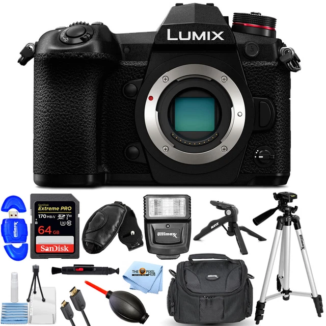 PANASONIC LUMIX DC-G9 sans Miroir Micro 4/3 Caméra (Corps ) + 64GB ...