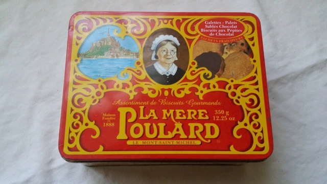 BOITE EN MÉTAL LA MERE POULARD Biscuits Le Mont Saint Michel " vide ...