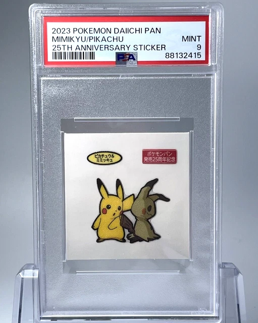 2023 POKEMON DAIICHI Pan MIMIKYU/PIKACHU 25th Anniversary Sticker PSA 9 ...