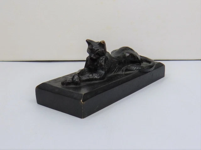 BRONZE XIX ÈME "Chat couché" signé "Camille Pantot" EUR 450,00 ...