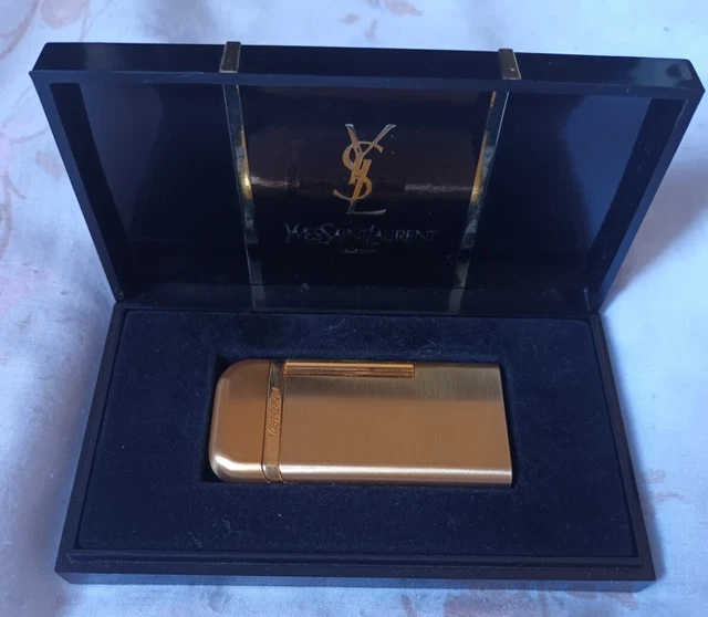 YVES SAINT LAURENT YSL Vintage Gold Plated Lighter With Case £120.00 ...