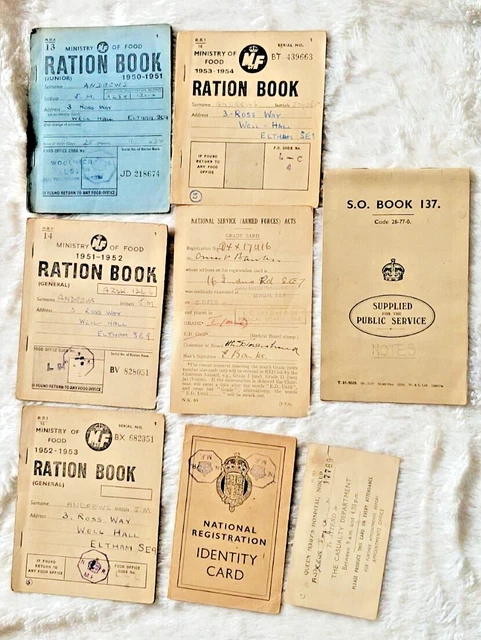 ORIGINAL GENUINE POST Second World War WWII Ration Book 1953-54 London ...