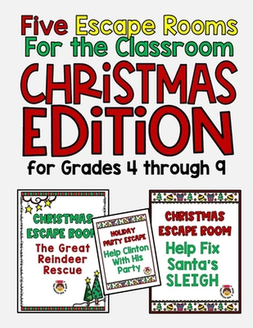 FIVE ESCAPE ROOMS For the Classroom Christmas Edition for Grades 4 ...