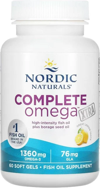 NORDIC NATURALS COMPLETE Omega Xtra, 1360Mg, with Borage Oil and GLA ...