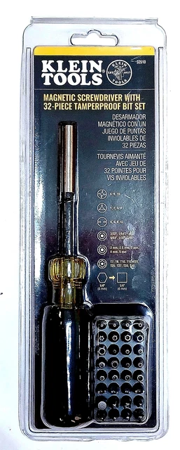 NEW KLEIN TOOLS 32510 MAGNETIC MULTI-BIT SCREWDRIVER with 32 ...