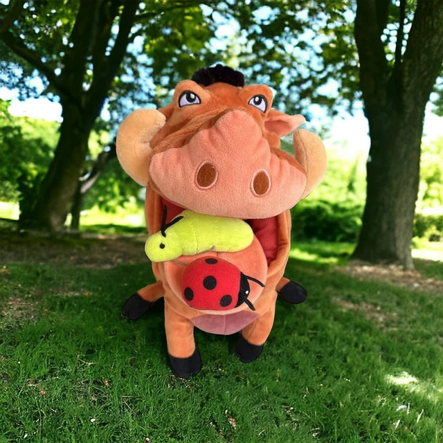 PUMBA DISNEY STORE The Lion King Large Pumba Plush With Bugs 35 cm Tall ...