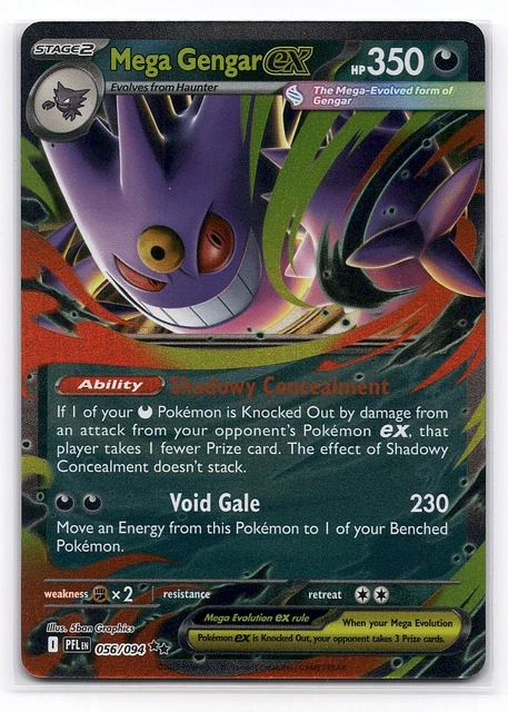 POKEMON TCG: PHANTASMAL Flames Mega Gengar ex 056/094 PFL Double Rare £ ...