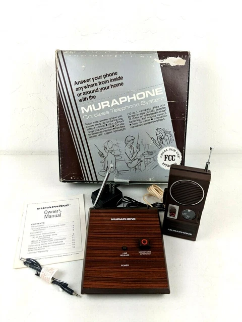 MURAPHONE VINTAGE WIRELESS Cordless Extension Telephone System 1980s ...