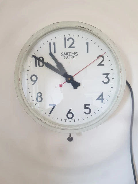 SMITHS SECTRIC CLOCK MADE IN ENGLAND Factory Clock Bakelite Antique ...