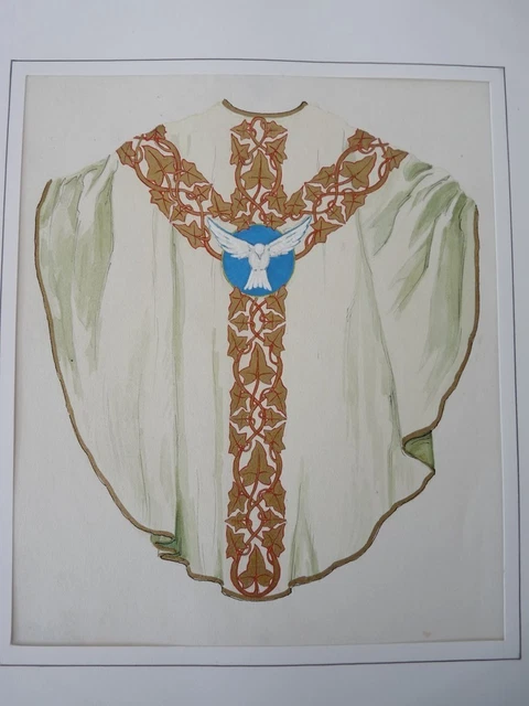 ORIGINAL WATERCOLOR DRAWING of a religious chasuble (24881) $96.29 ...