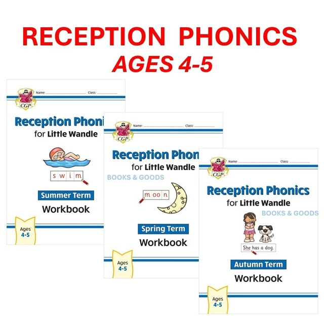 RECEPTION AGES 4-5 English Phonics for Little Wandle Workbook - 3 Books ...
