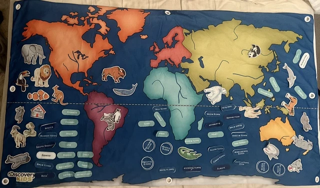 DISCOVERY KIDS ACTIVITY World Map Felt Educational Geography ...