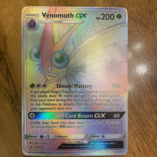 POKÉMON VENOMOTH GX Secret Rainbow Rare - UNBROKEN BONDS - 216/214 - NM ...