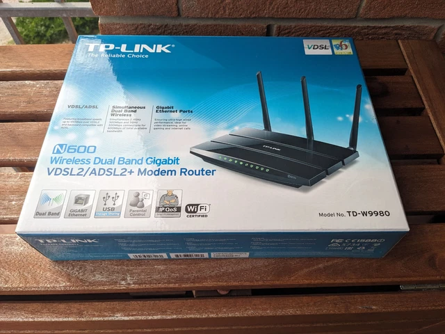 TP-LINK TD-W9980 MODEM Router Gigabit VDSL2/ADSL2+ Wireless Dual Band N600 USB EUR 50,00 ...