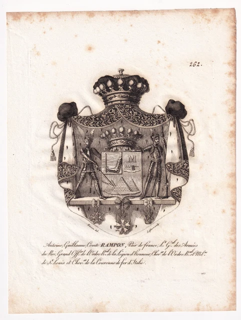 ARMOIRIES HÉRALDIQUE COMTE Général Antoine Rampon Napoléon Bonaparte ...