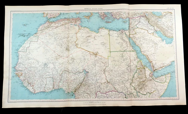 ANTIQUE ITALIAN MAP North Africa Libya Morocco Arabia Algeria Egypt ...