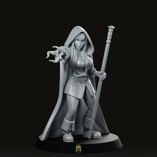 DND MAGE MIRIEL Sorceress Miniature Fantasy Pathfinder Spelljammer 28mm ...