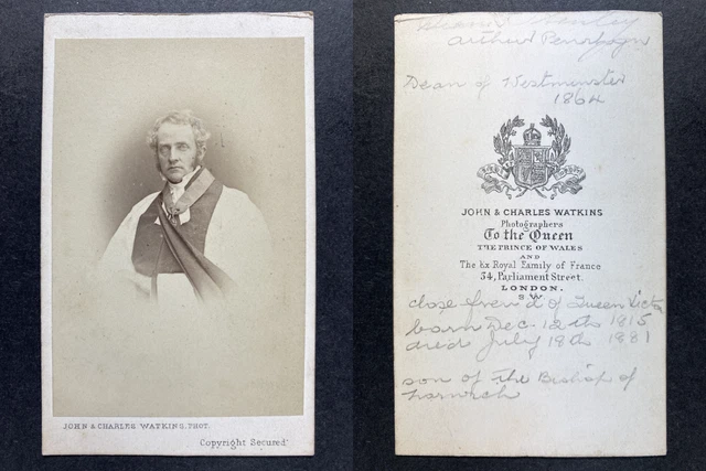 WATKINS LONDON, ARTHUR Penrhyn Stanley, Dean of Westminster Vintage cdv ...