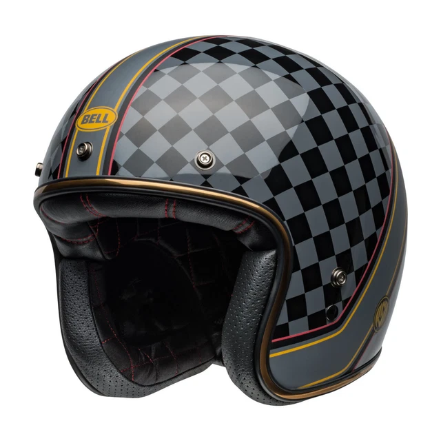 CASCO JET CAFE Racer BELL Custom 500 Roland Sand Wreakers Nero Oro ...