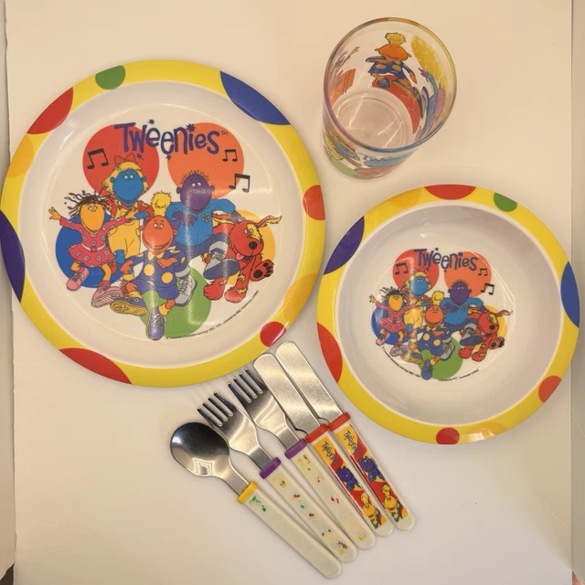 VINTAGE TWEENIES MELAMINE Plate, Bowl & Cutlery 1998 BBC Collectables ...