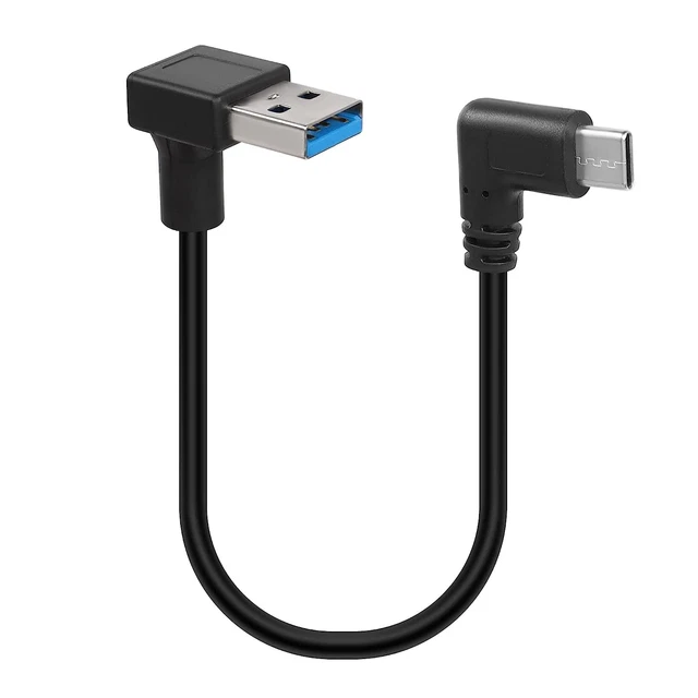 COURT USB TYPE C Câble 25CM, Bas Angle USB A À USB C Câble, 90 Degré 3 ...