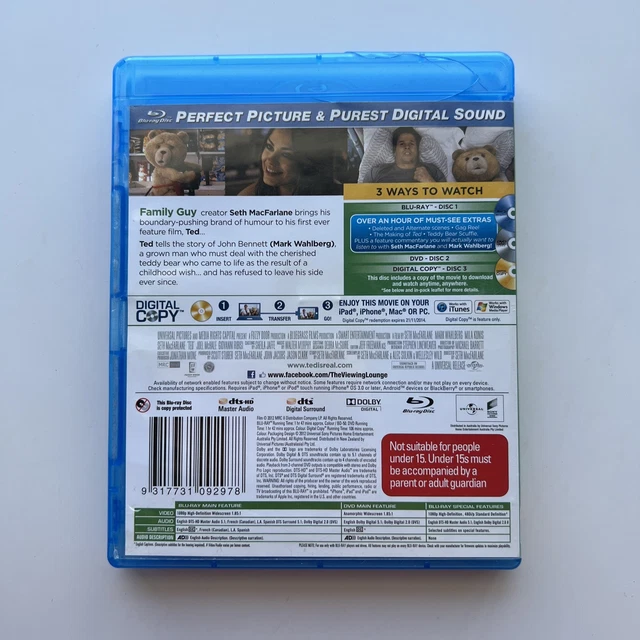 TED (BLU-RAY + DVD, Extended Edition) – Acceptable Condition $4.46 ...