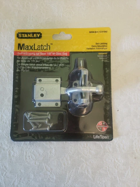 STANLEY HARDWARE WEATHERGARD Galvanized Self Latching Adjustable Gate ...