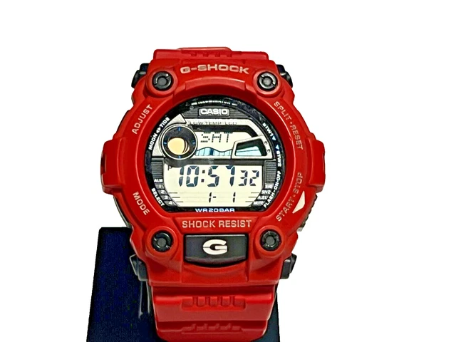 NICE MENS CASIO G 7900A Rescue Red Tide Graph Quartz G Shock Watch $31. ...