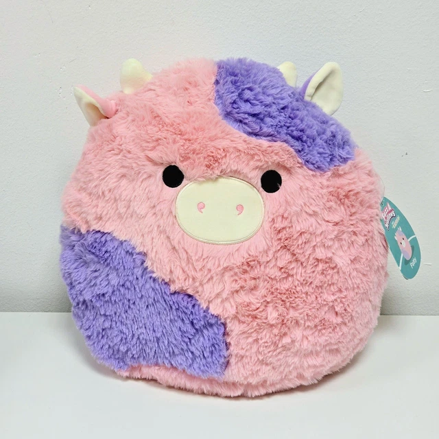 PATTY THE COW 12” Fuzzamallow by Squishmallow BNWT Fuzzy Pink Purple ...