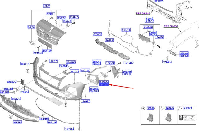 HYUNDAI TUCSON NX4 MK4 Stoßstange vorne links untere Halterung ...
