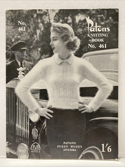 VINTAGE 1960’S PATONS knitting patterns ~ Fuzzy Wuzzy Angora ~ No. 461 ...