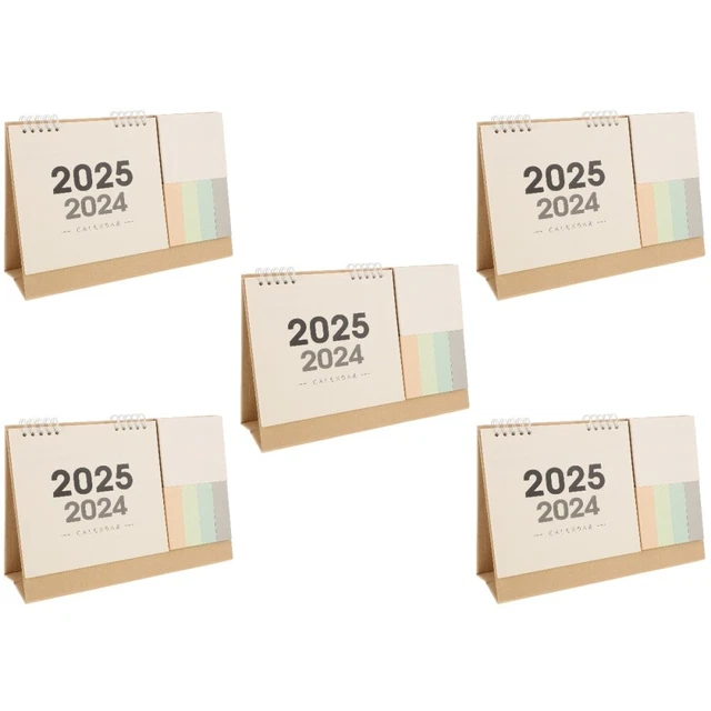 5 COUNT PAPER 2025 Desk Calendar Office 2024-2025 Flip Stand up £53.78 ...