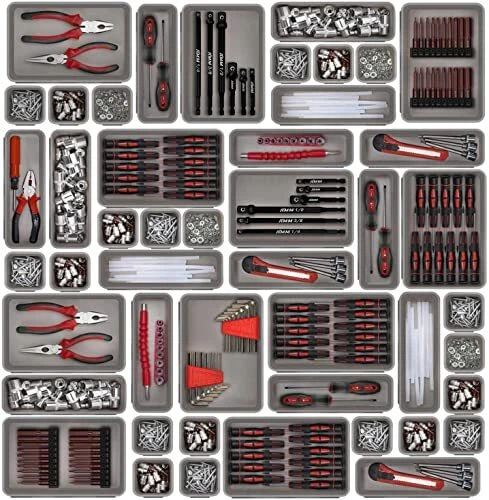 45-PIECE TOOL BOX Organizer Tray Divider Set, Toolbox Desk Drawer ...