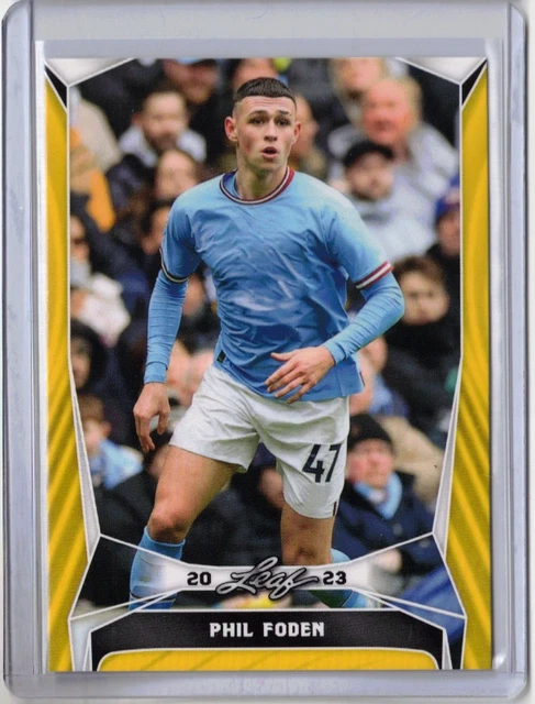 PHIL FODEN 2023 Leaf Soccer GOLD Parallel Card #10 Manchester City ...
