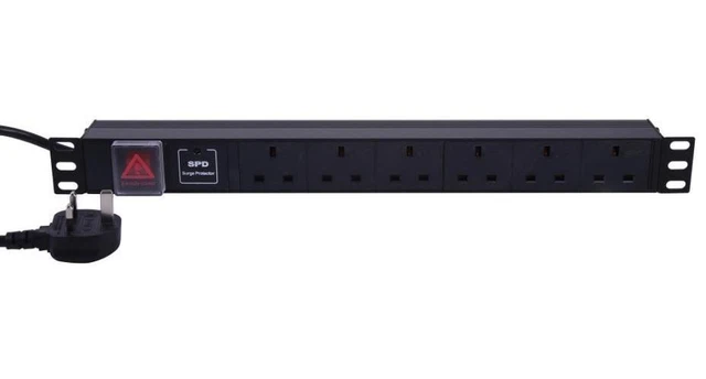 RACK MOUNT POWER Distribution Unit Surge Protection 6 Gang Mains 1U Horizontal £45.69 - PicClick UK