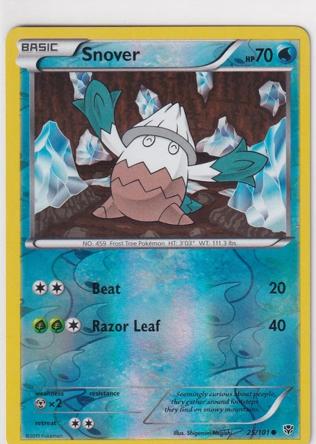 POKEMON MAPPA PLASMA Blaster No. 25/101 Snover Reverse Holo Inglese EUR ...