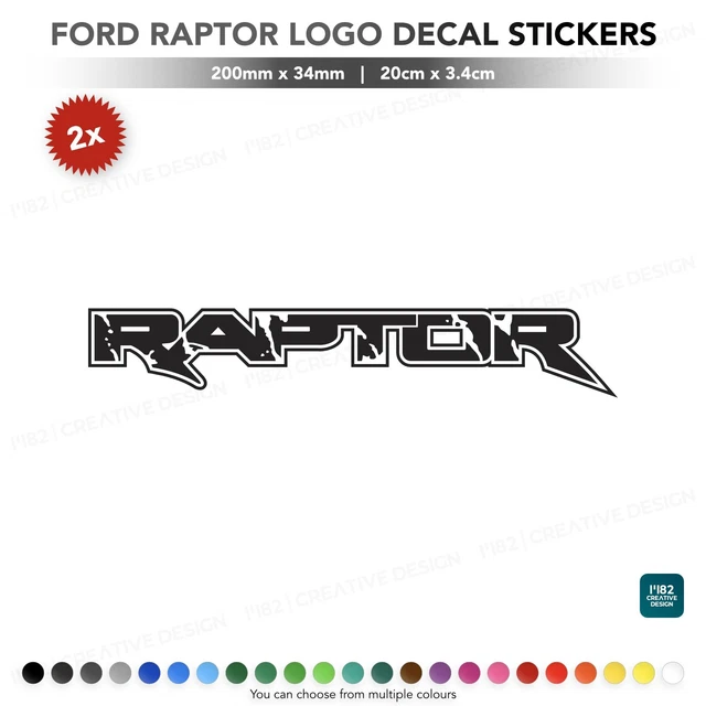 2X FORD RAPTOR Logo Sticker Decal F-150 Ranger Bronco Performance 200mm ...