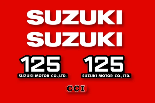 SUZUKI TS 125 - Kit déco Sticker decals - 1977 - RED or BLUE EUR 28,00 ...