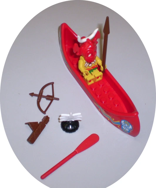 USED LEGO VINTAGE Islander Minifig w Canoe Spear Bow Quiver Pirate 6030 ...