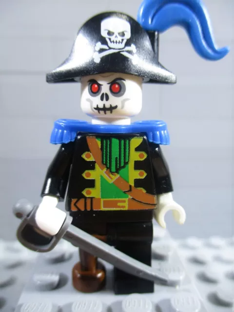 Lego Pirates Minifigure Pirate Ship Skeleton Captain Moc Sword Feather Epaulette Eur 1338