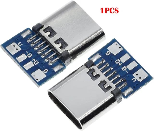 1PCS USB 3.1 Type C Female Socket Connector with PCB Board 24 Pin DIY ...