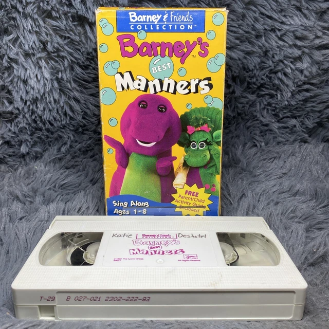 BARNEY & FRIENDS Barneys Best Manners VHS 1993 Baby Bop Lyons Sing ...